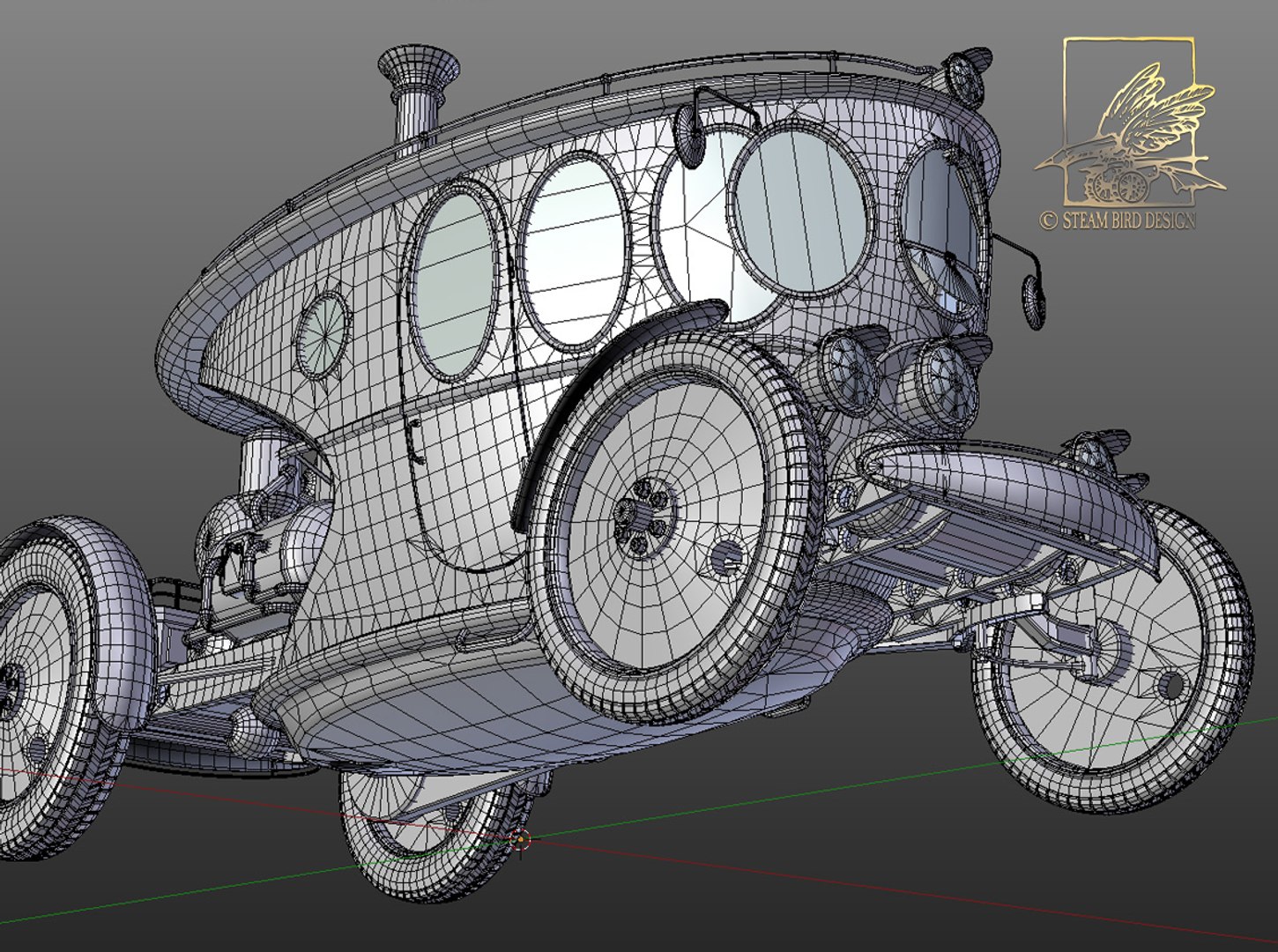 3d Steam Automobile Steampunk Punk Model