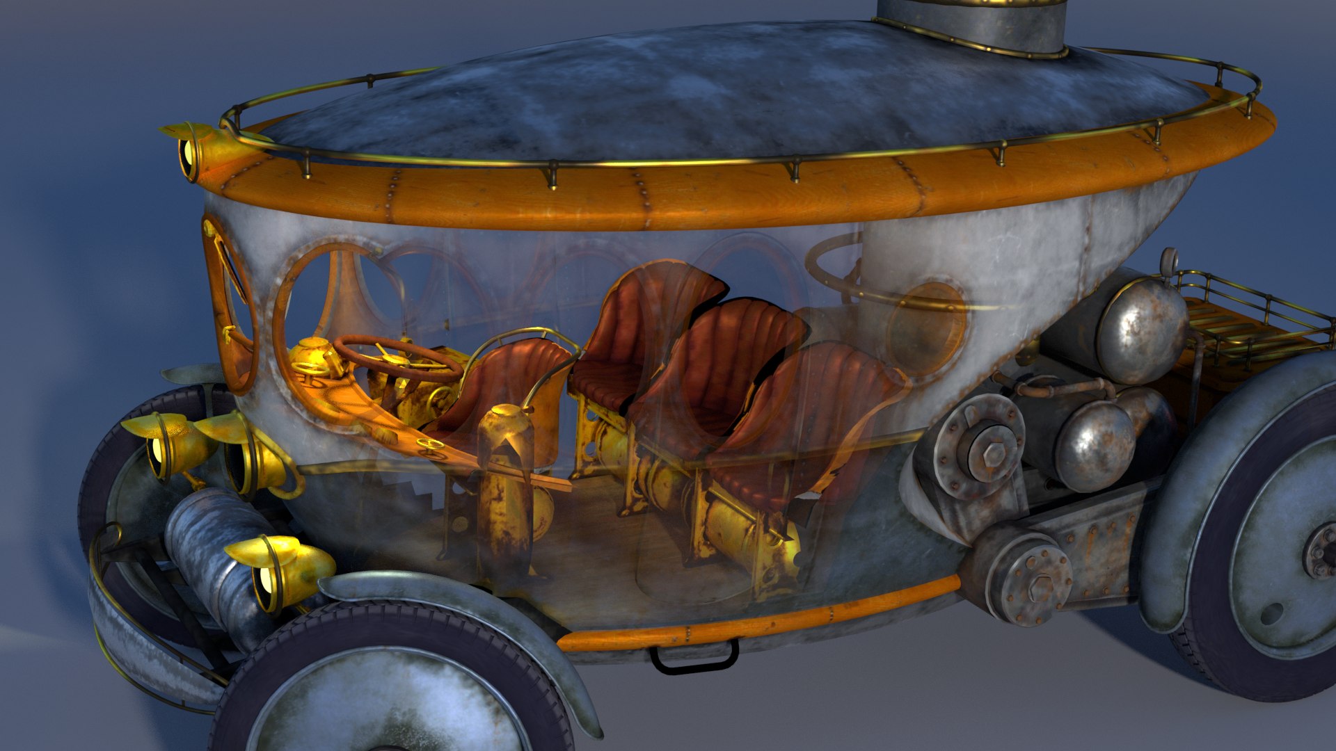 3d Steam Automobile Steampunk Punk Model