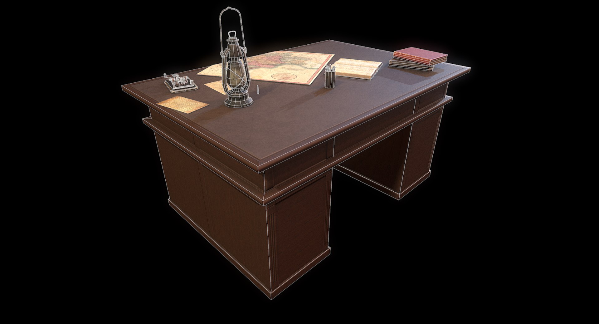 3D cartographer s desk wwii - TurboSquid 1572929