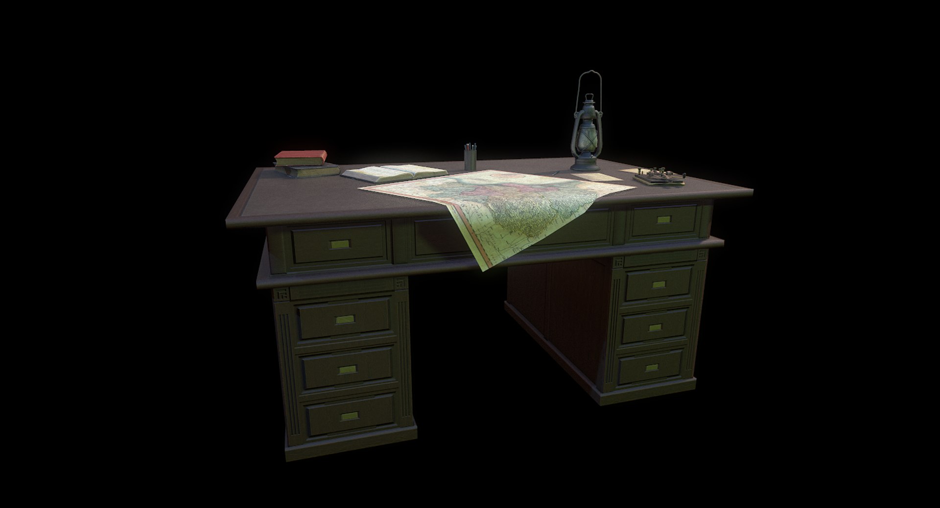 3D cartographer s desk wwii - TurboSquid 1572929