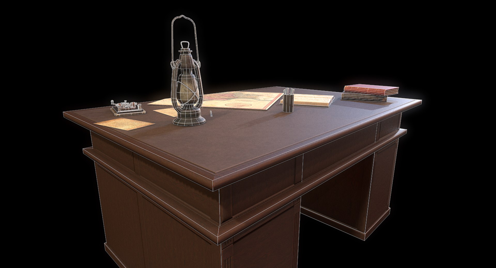 3D Cartographer S Desk Wwii - TurboSquid 1572929