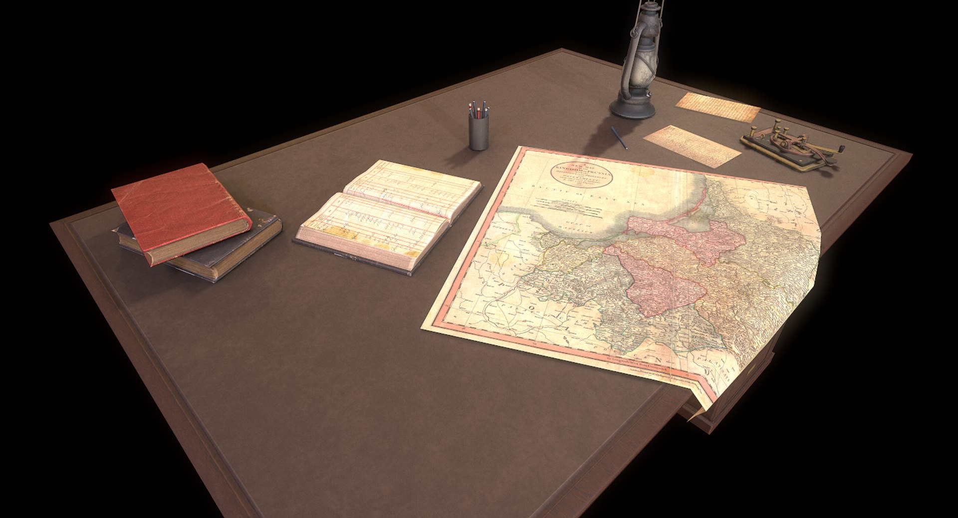 3D cartographer s desk wwii - TurboSquid 1572929