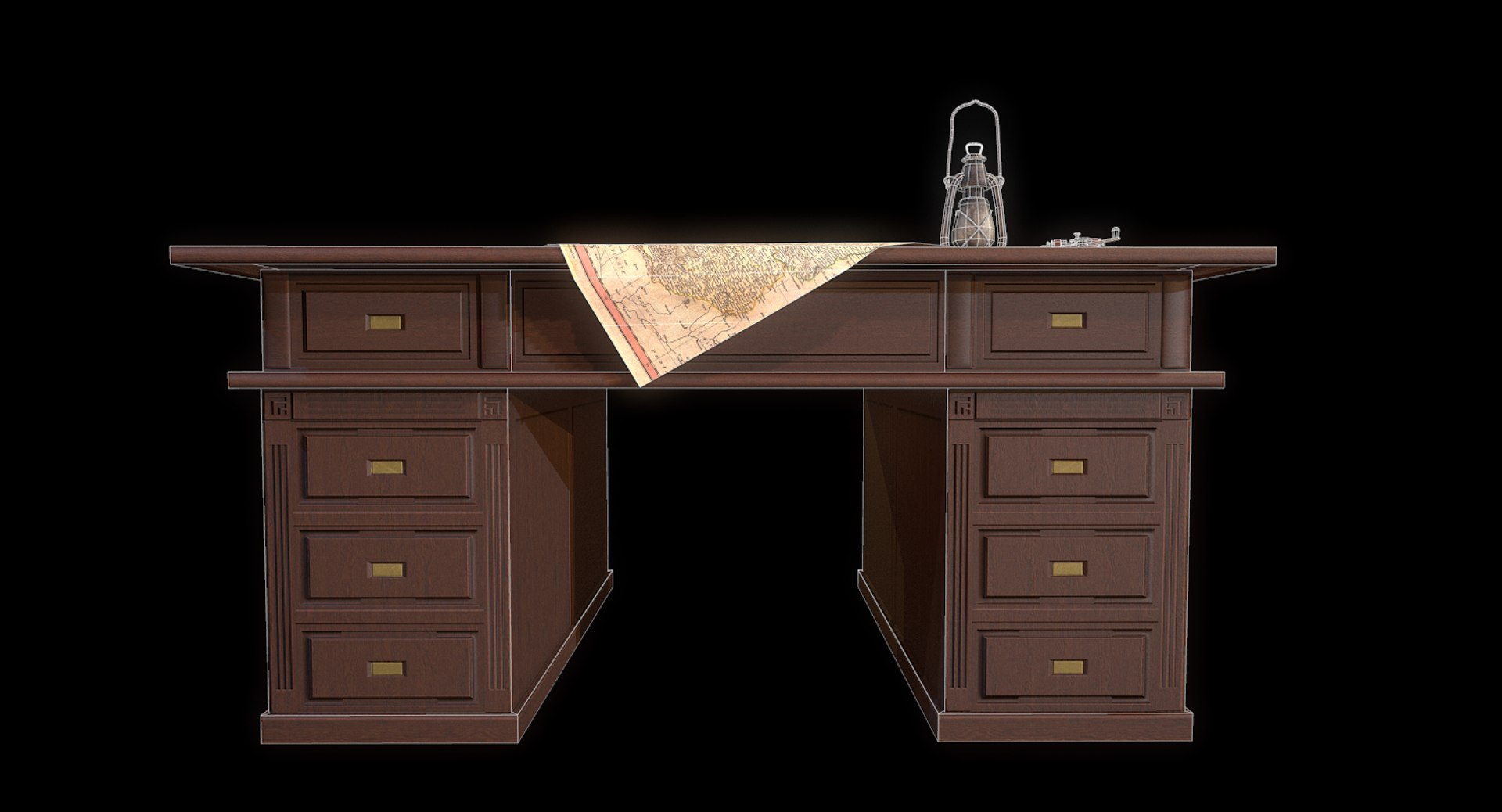3D Cartographer S Desk Wwii - TurboSquid 1572929