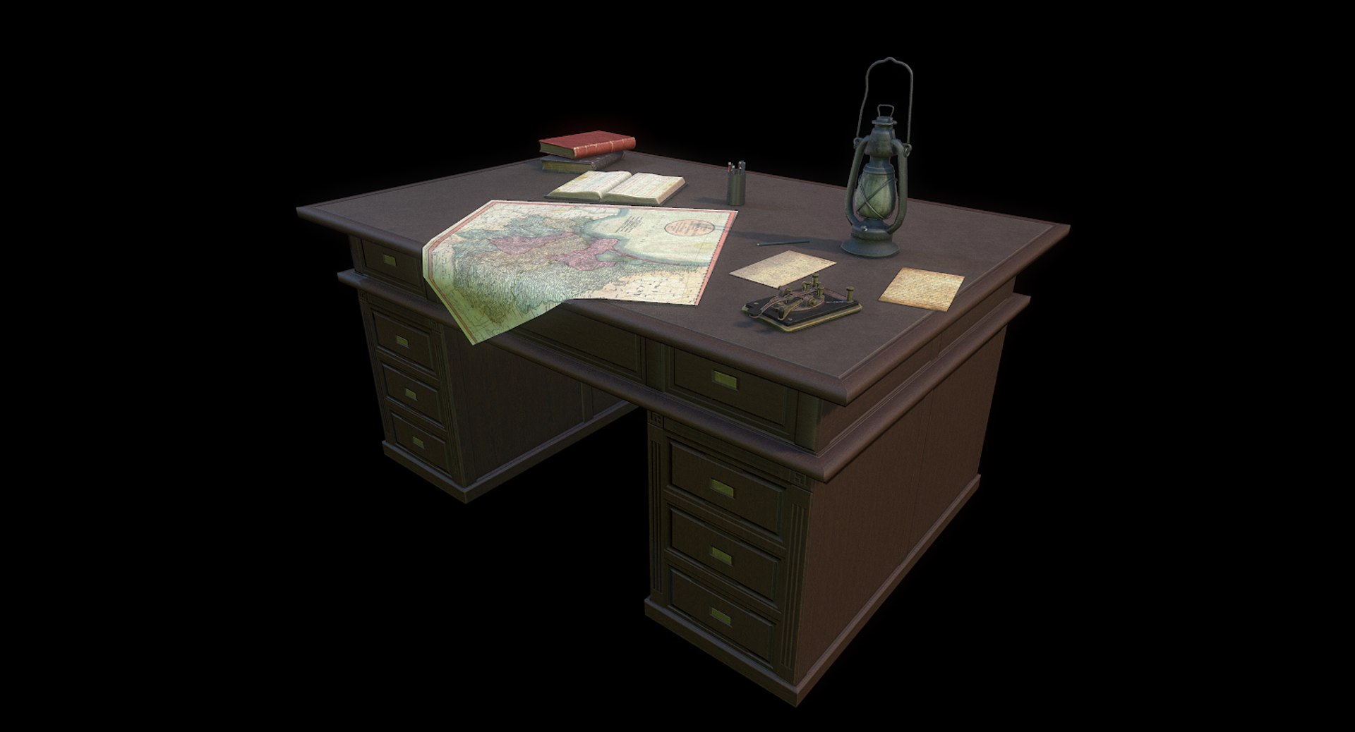 3D cartographer s desk wwii - TurboSquid 1572929