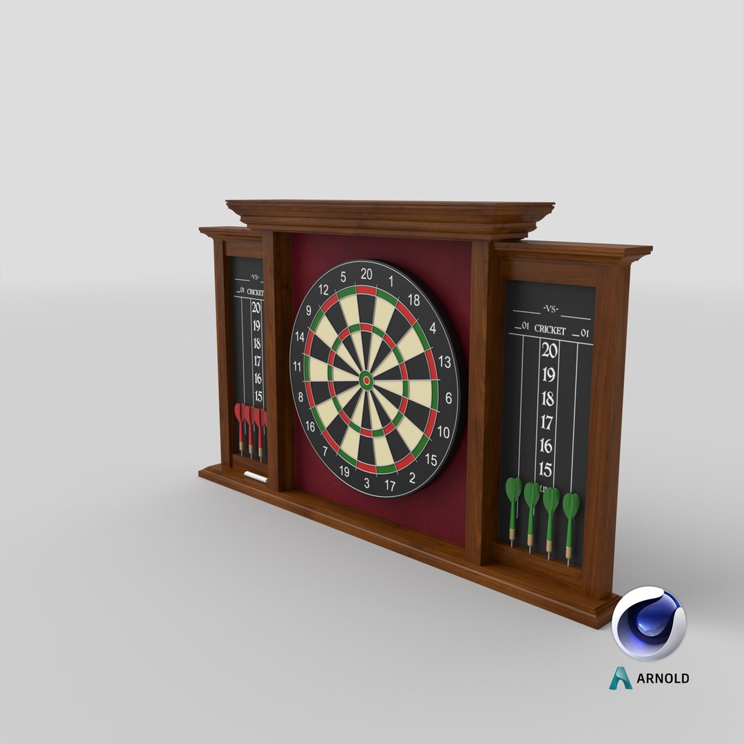 3D Dart Board Unit With Darts - TurboSquid 2134531