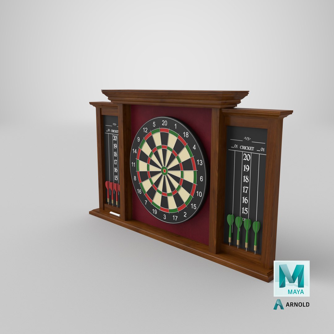3D Dart Board Unit With Darts - TurboSquid 2134531