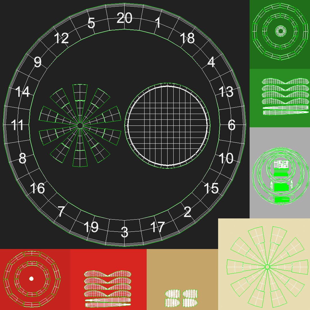3D Dart Board Unit With Darts - TurboSquid 2134531