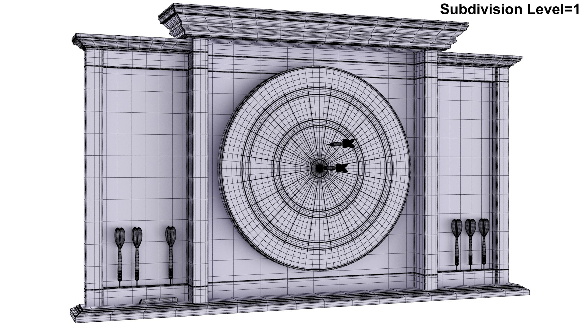 3D Dart Board Unit With Darts - TurboSquid 2134531