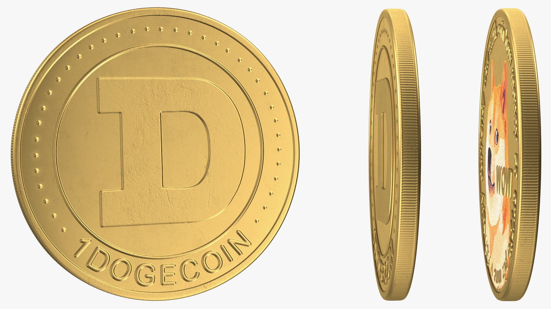 3D Physical Cryptocurrency Dogecoin Gold Model - TurboSquid 1832615