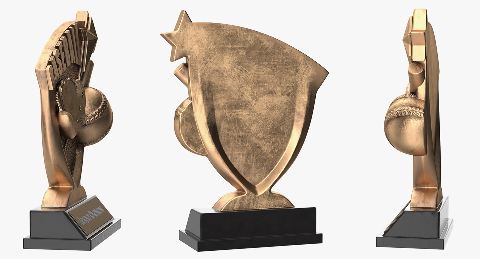 Baseball Championship Brass Trophy 3D Model - TurboSquid 1379851