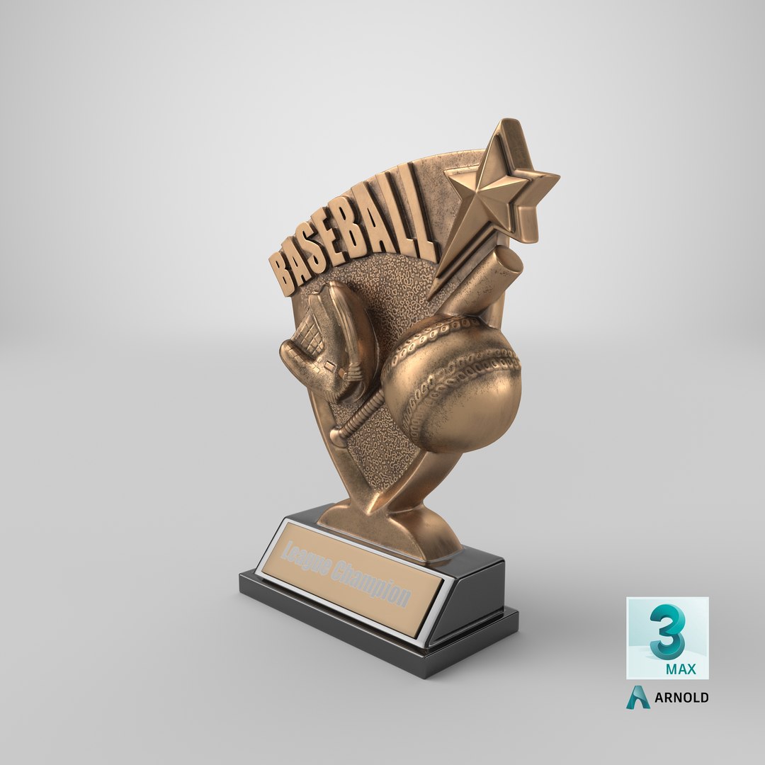 Baseball championship brass trophy 3D model - TurboSquid 1379851