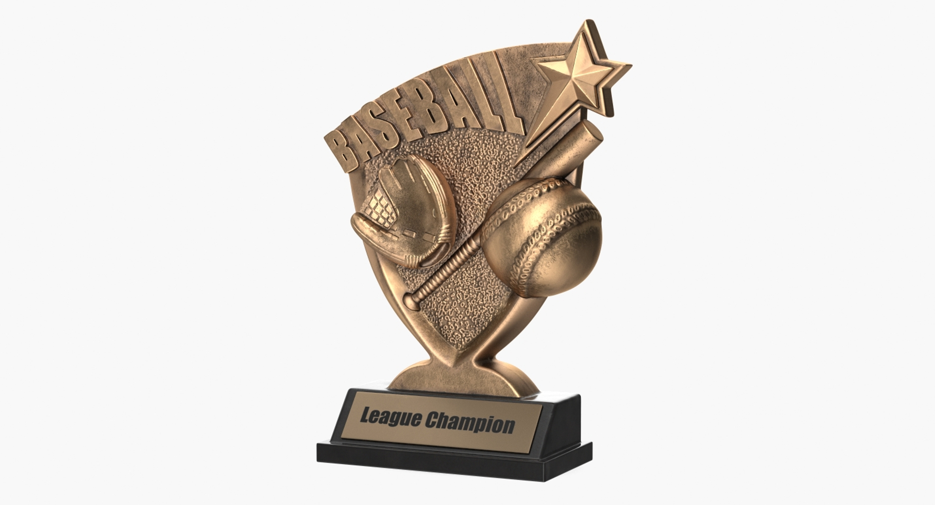 Baseball Championship Brass Trophy 3D Model - TurboSquid 1379851