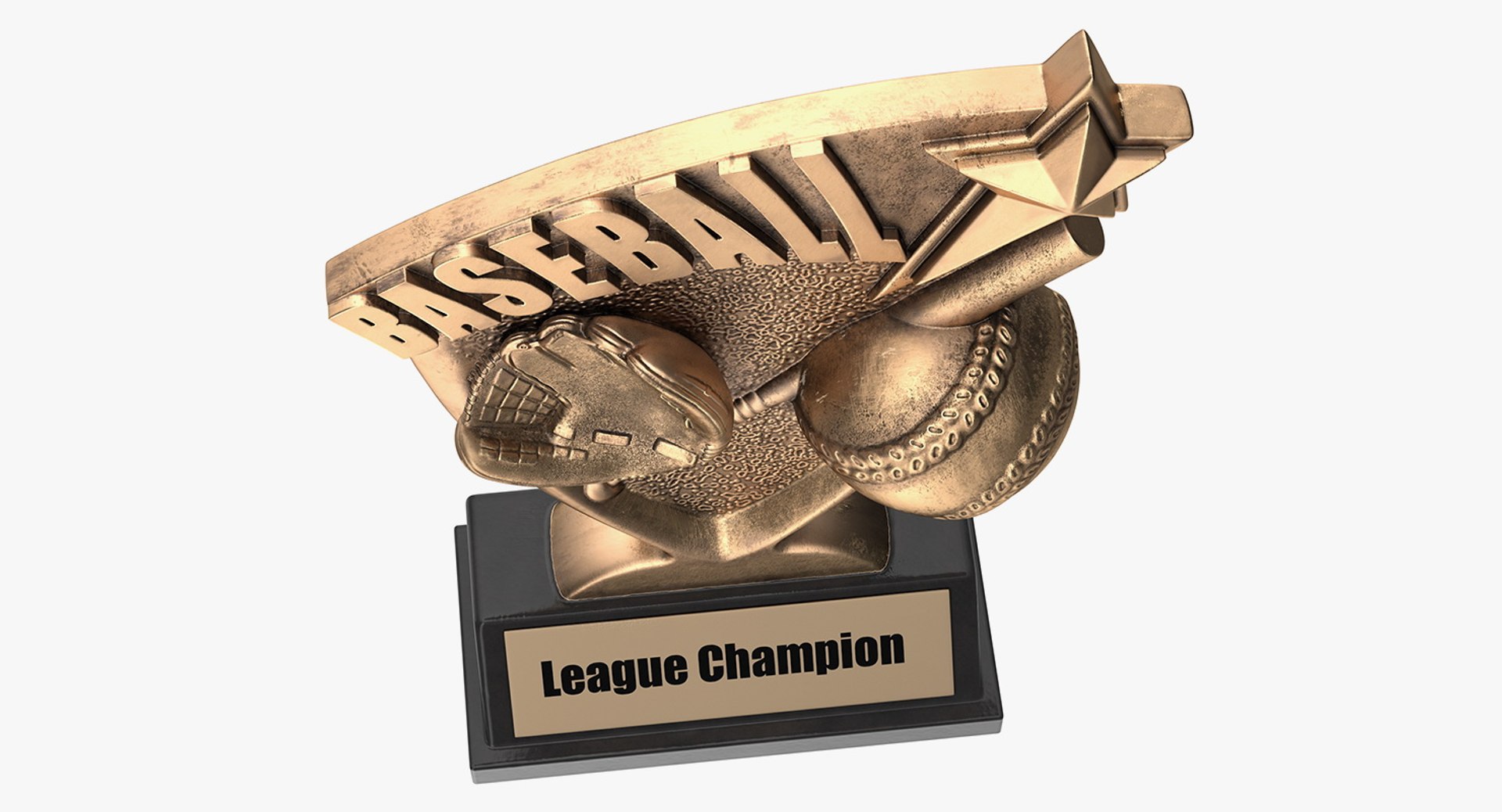 Baseball Championship Brass Trophy 3D Model - TurboSquid 1379851