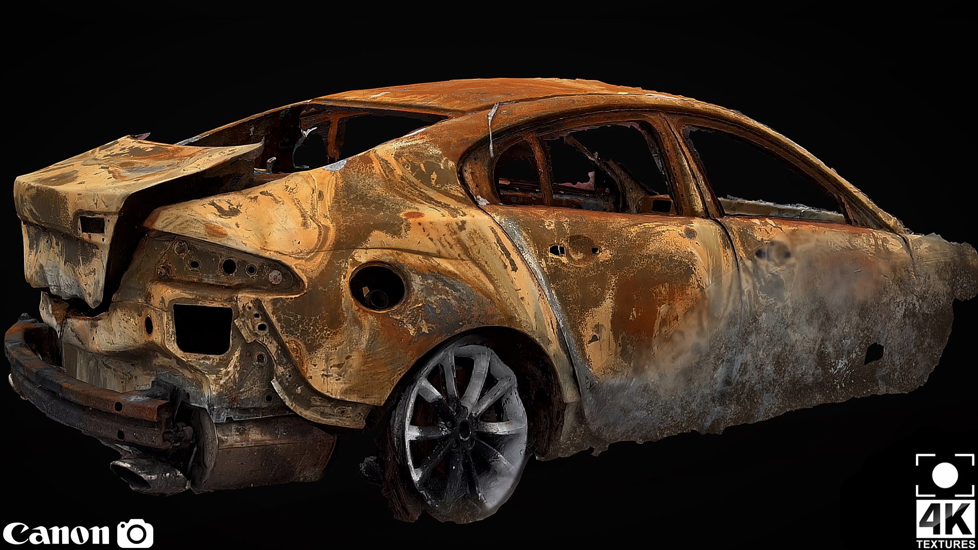 Burned Car Wreck Back Part Photogrammetry 3D Model - TurboSquid 2225916