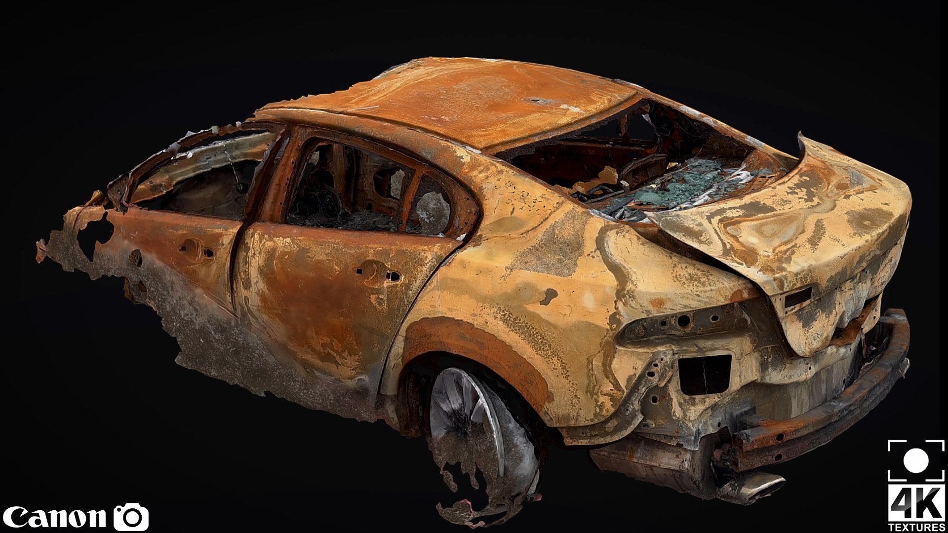 Burned Car Wreck Back Part Photogrammetry 3D Model - TurboSquid 2225916