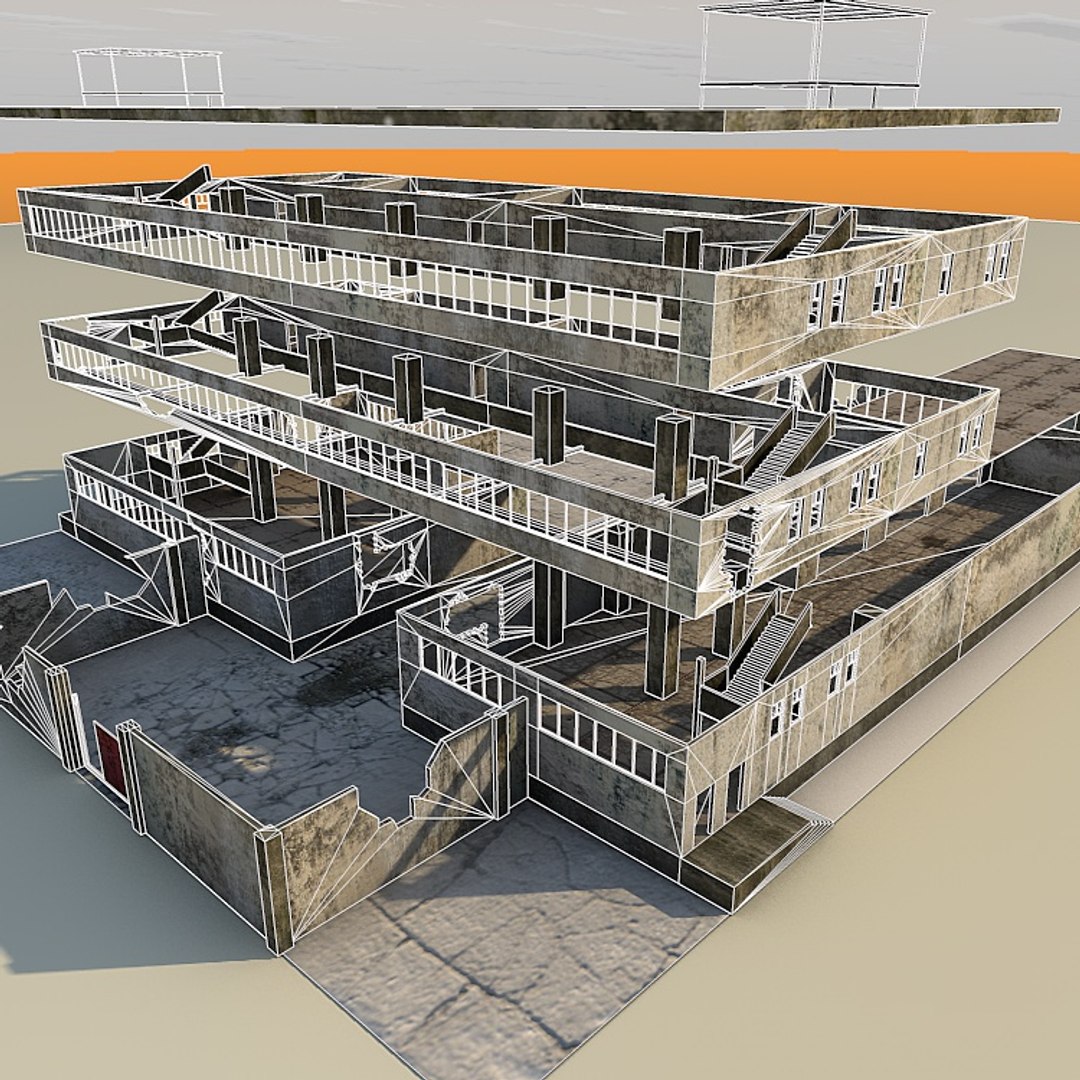 Weathered Building 3d Model