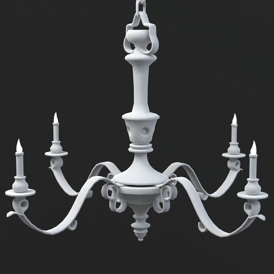 3D Mid Low Poly Chandelier For Game Model - TurboSquid 2118671