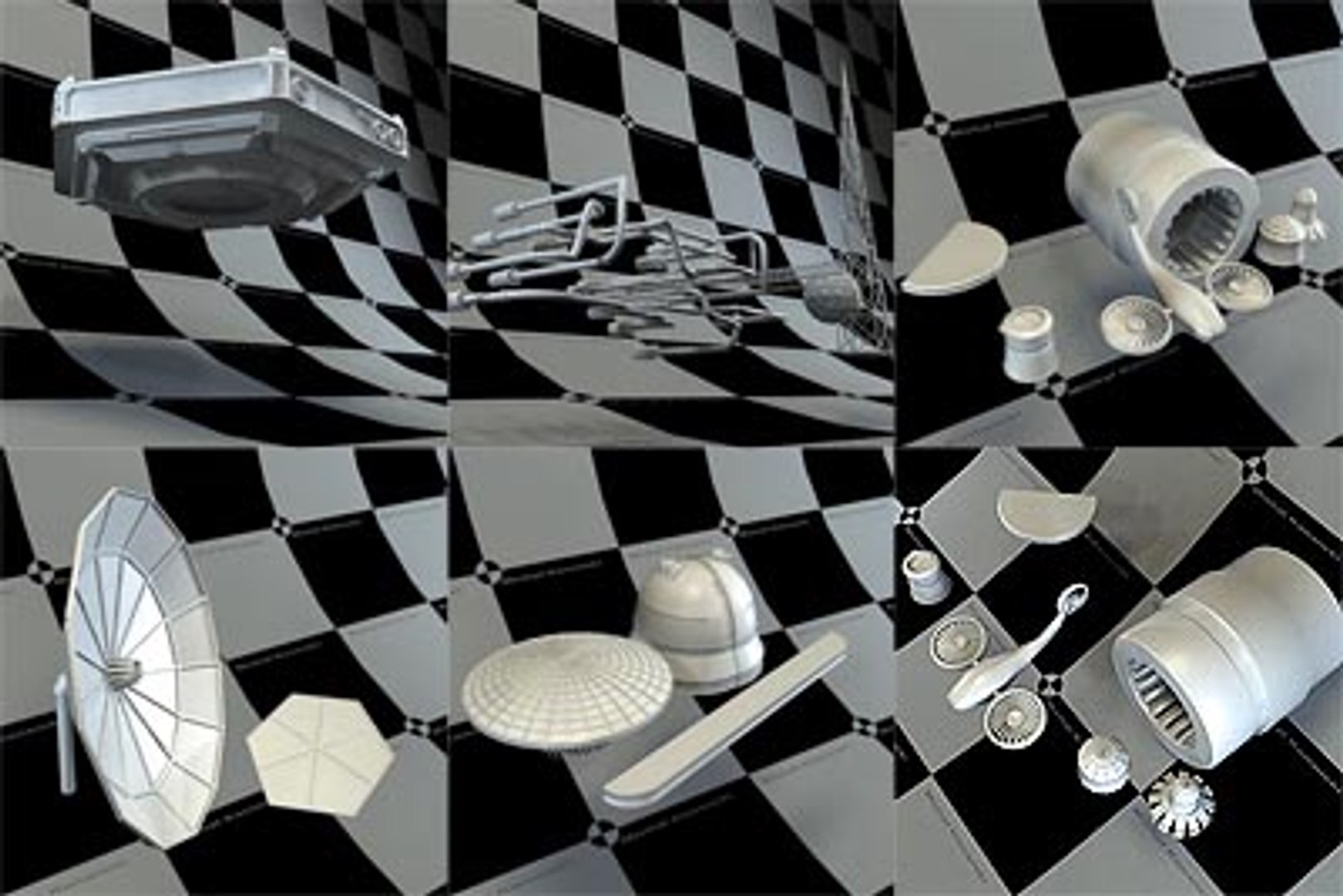 3d science fiction buildings structures