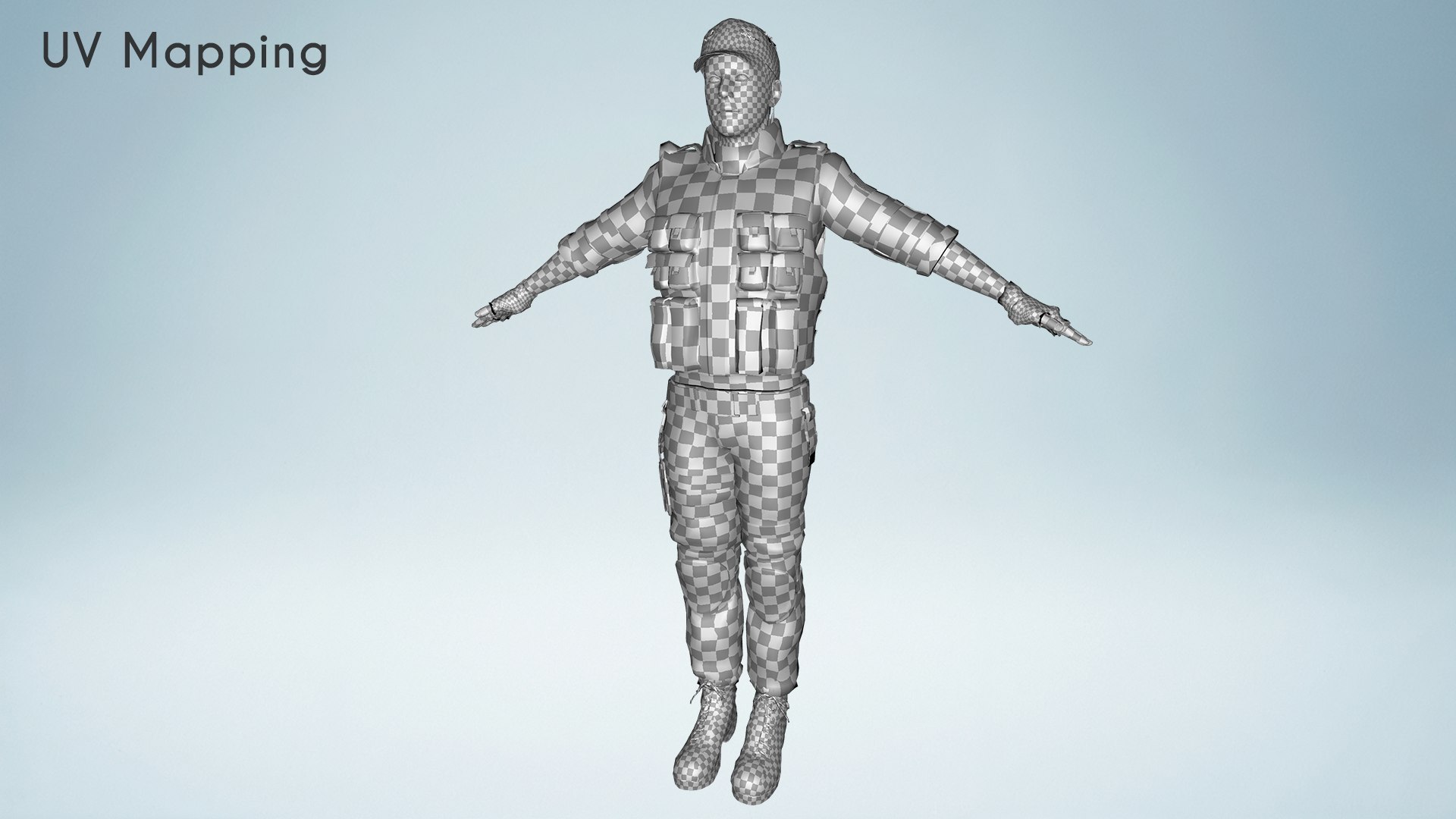 3D Tactical Operative 3D Character In Black Gear Security Guard ...