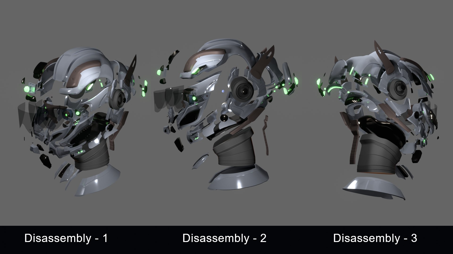 Robot Cyborg Head Kitbash - 2 3D Model - TurboSquid 2283410