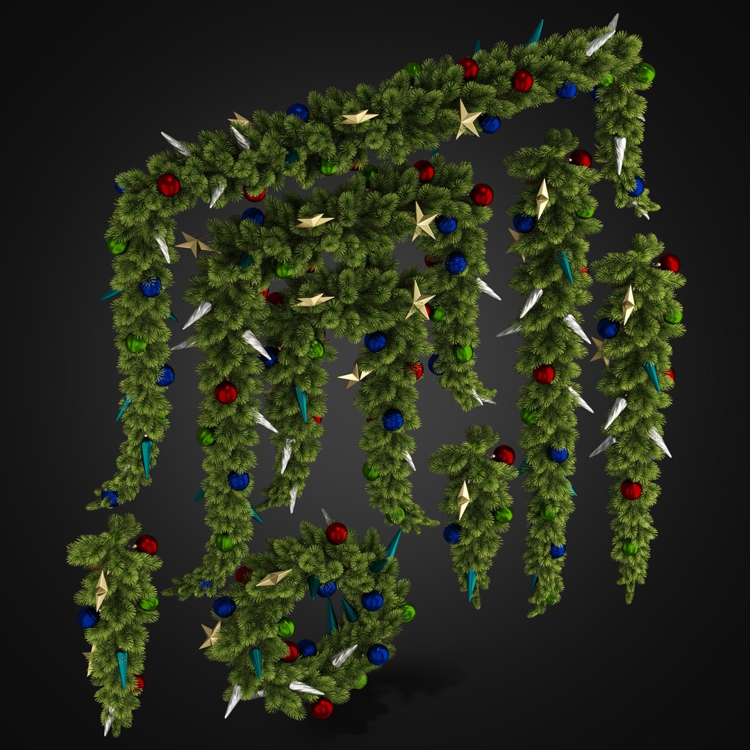 Christmas Garlands 02 3D Model - TurboSquid 1657101