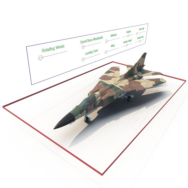 3d model fighter aircraft mig-23 rigged