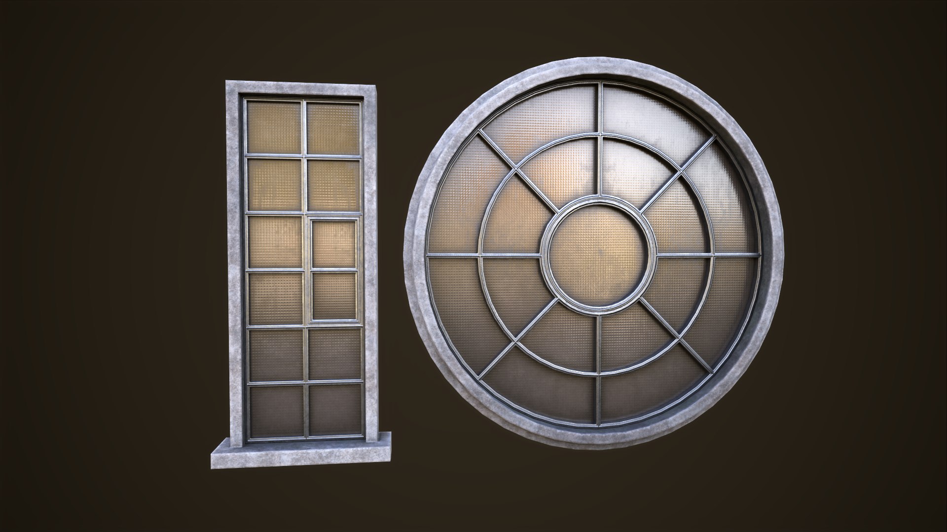 3D Set Of Industrial Windows - TurboSquid 2112283