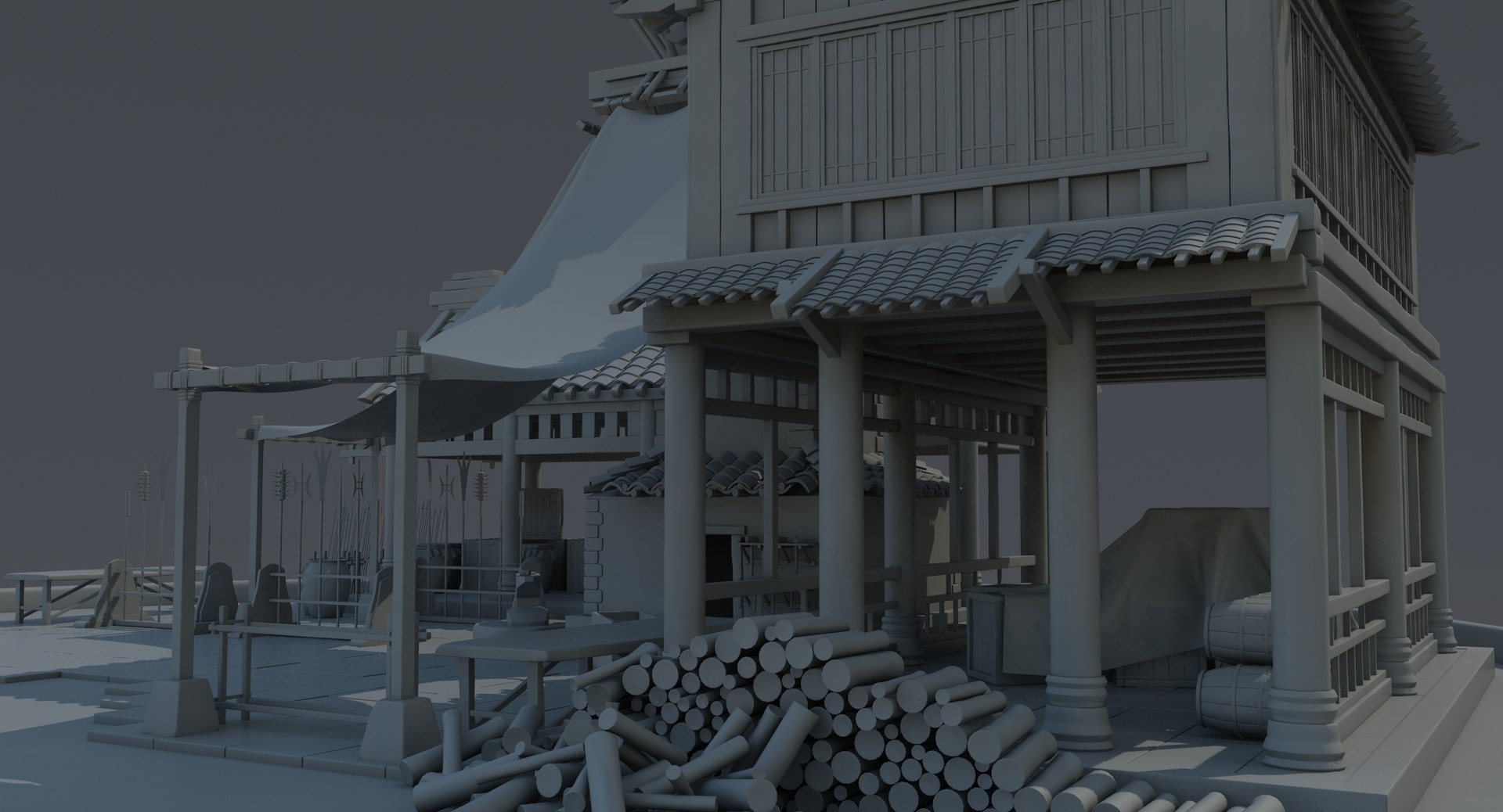 Medieval chinese blacksmith house 3D model - TurboSquid 1199071