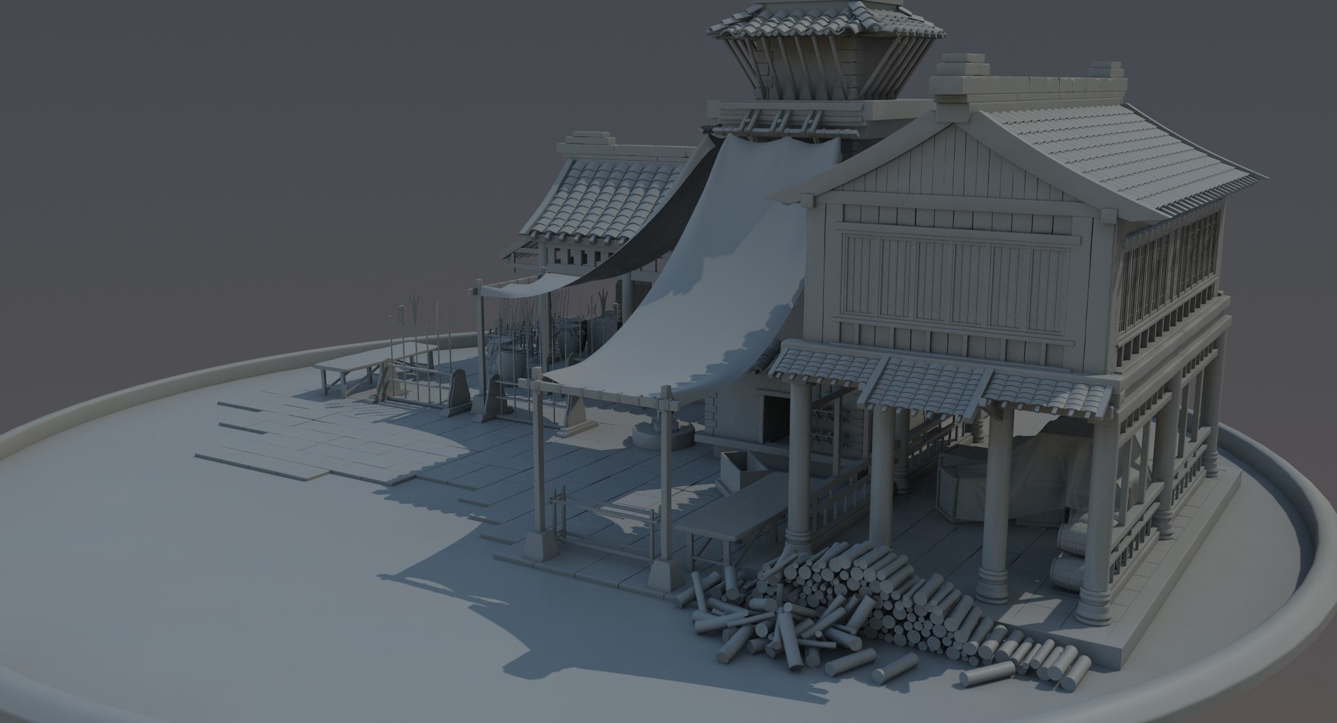 Medieval chinese blacksmith house 3D model - TurboSquid 1199071
