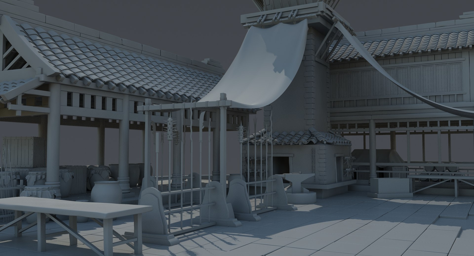 Medieval chinese blacksmith house 3D model - TurboSquid 1199071