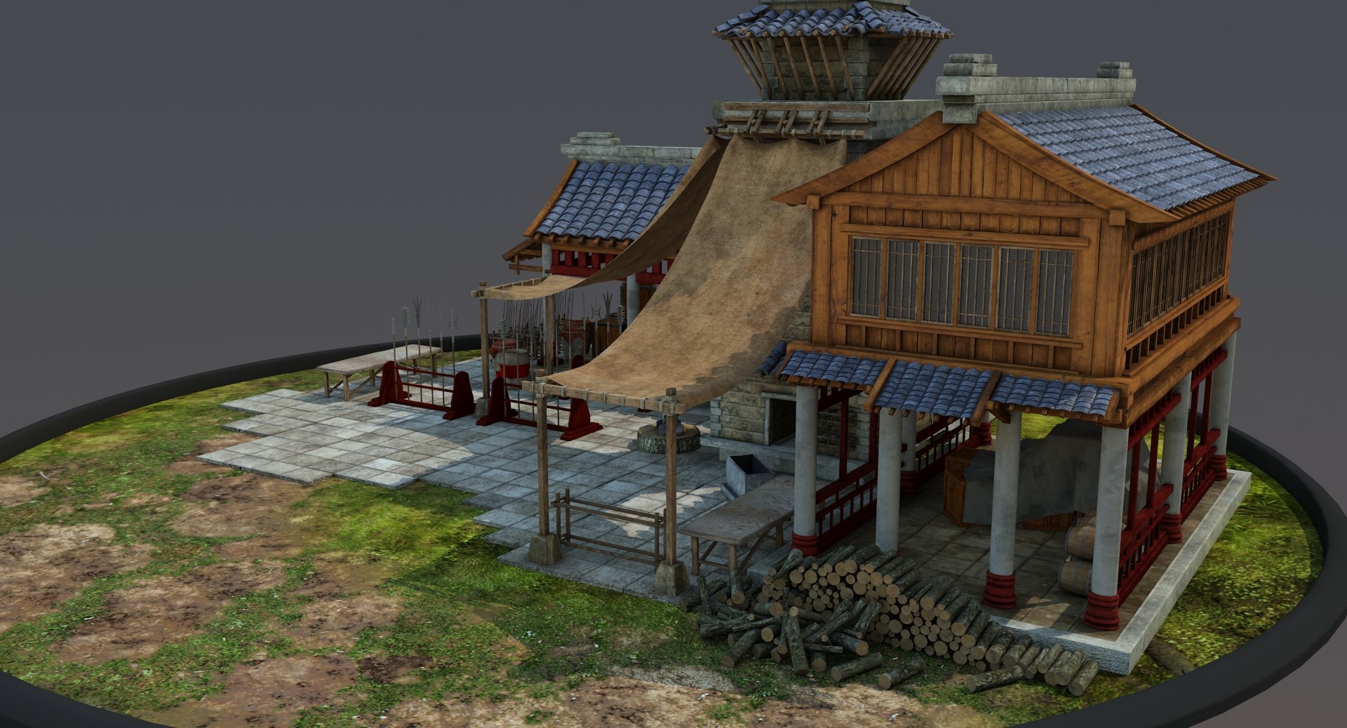 Medieval chinese blacksmith house 3D model - TurboSquid 1199071