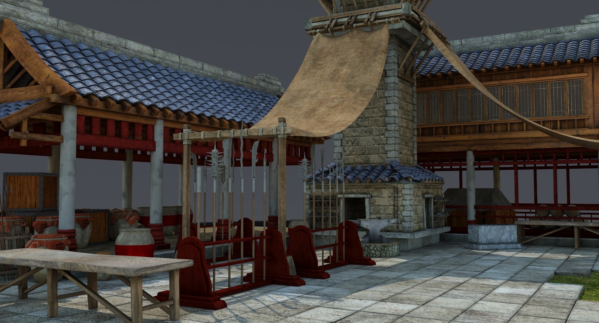 Medieval chinese blacksmith house 3D model - TurboSquid 1199071