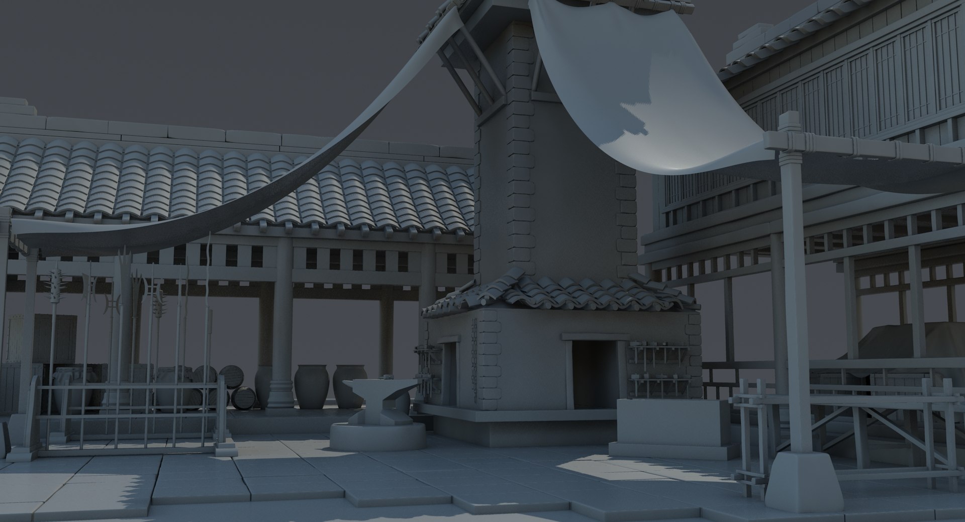 Medieval chinese blacksmith house 3D model - TurboSquid 1199071