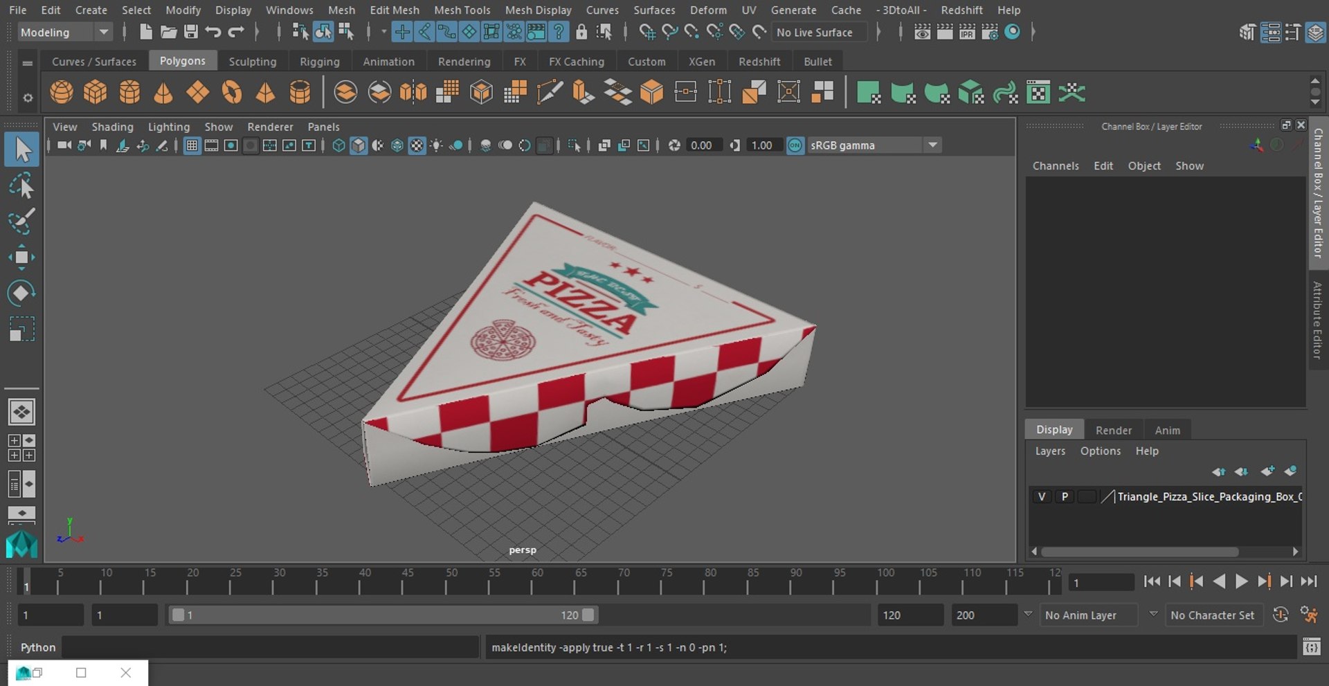 Triangle Pizza Slice Packaging Box 3D - TurboSquid 2155816