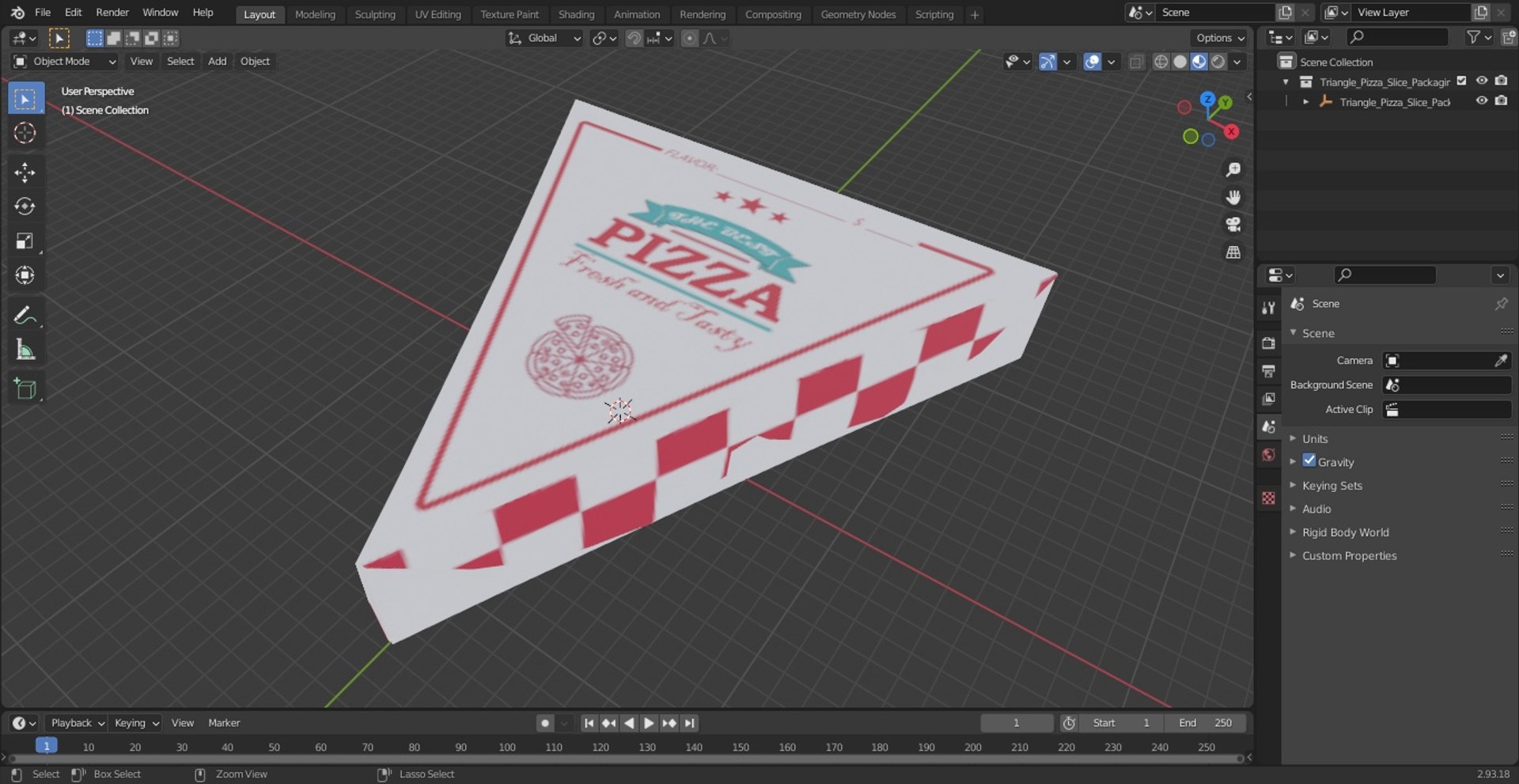 Triangle Pizza Slice Packaging Box 3D - TurboSquid 2155816