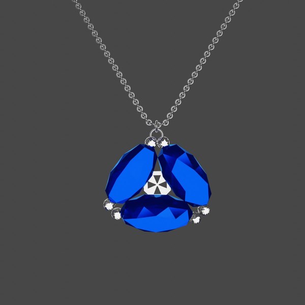3D Blue Daimond Necklace - TurboSquid 1899514