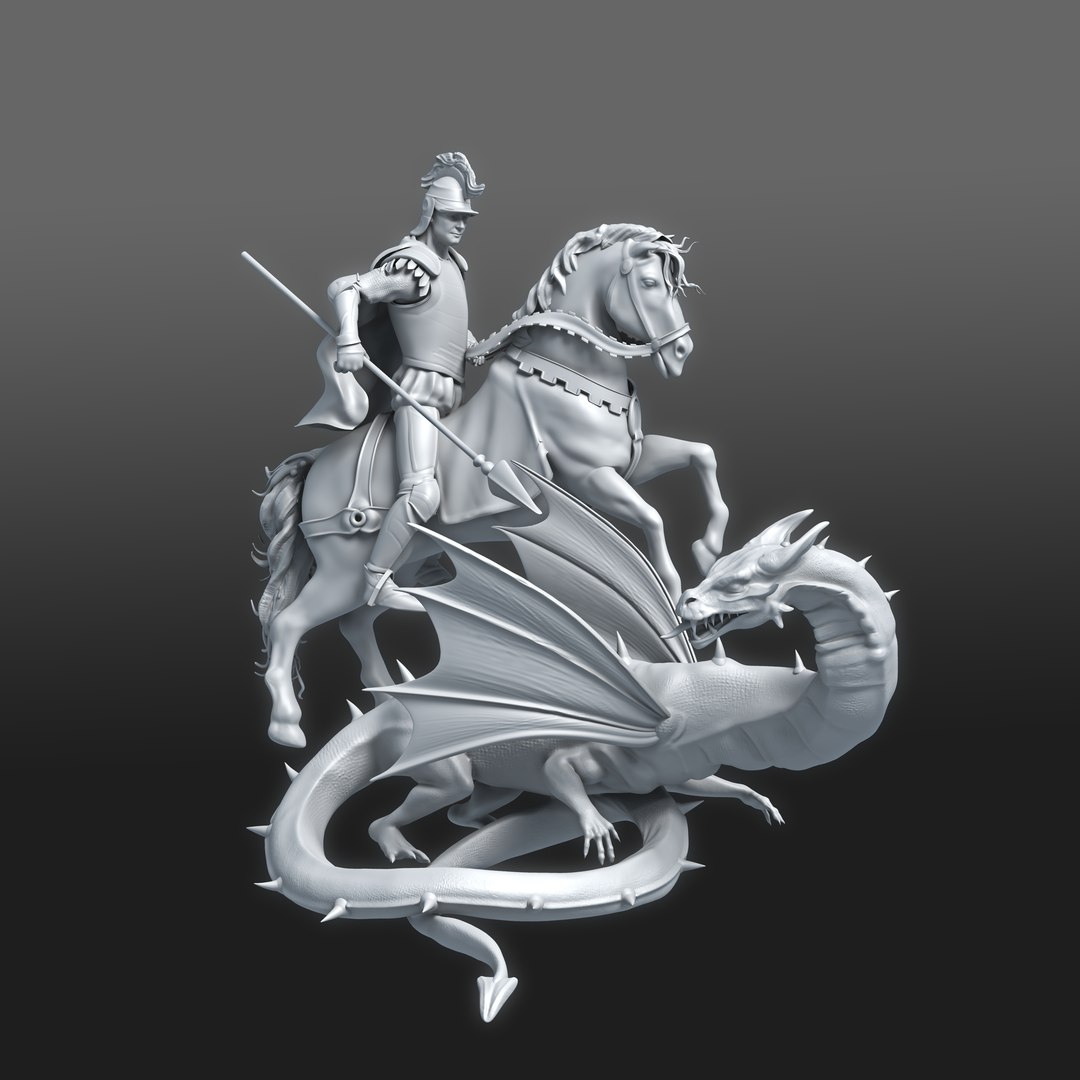 3d Saint George Statue Model