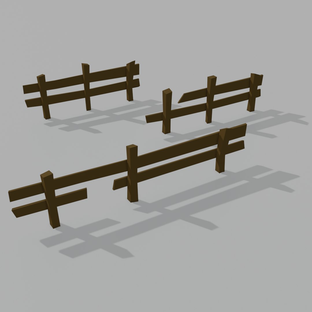 Low-Poly Style Fence model - TurboSquid 1720865