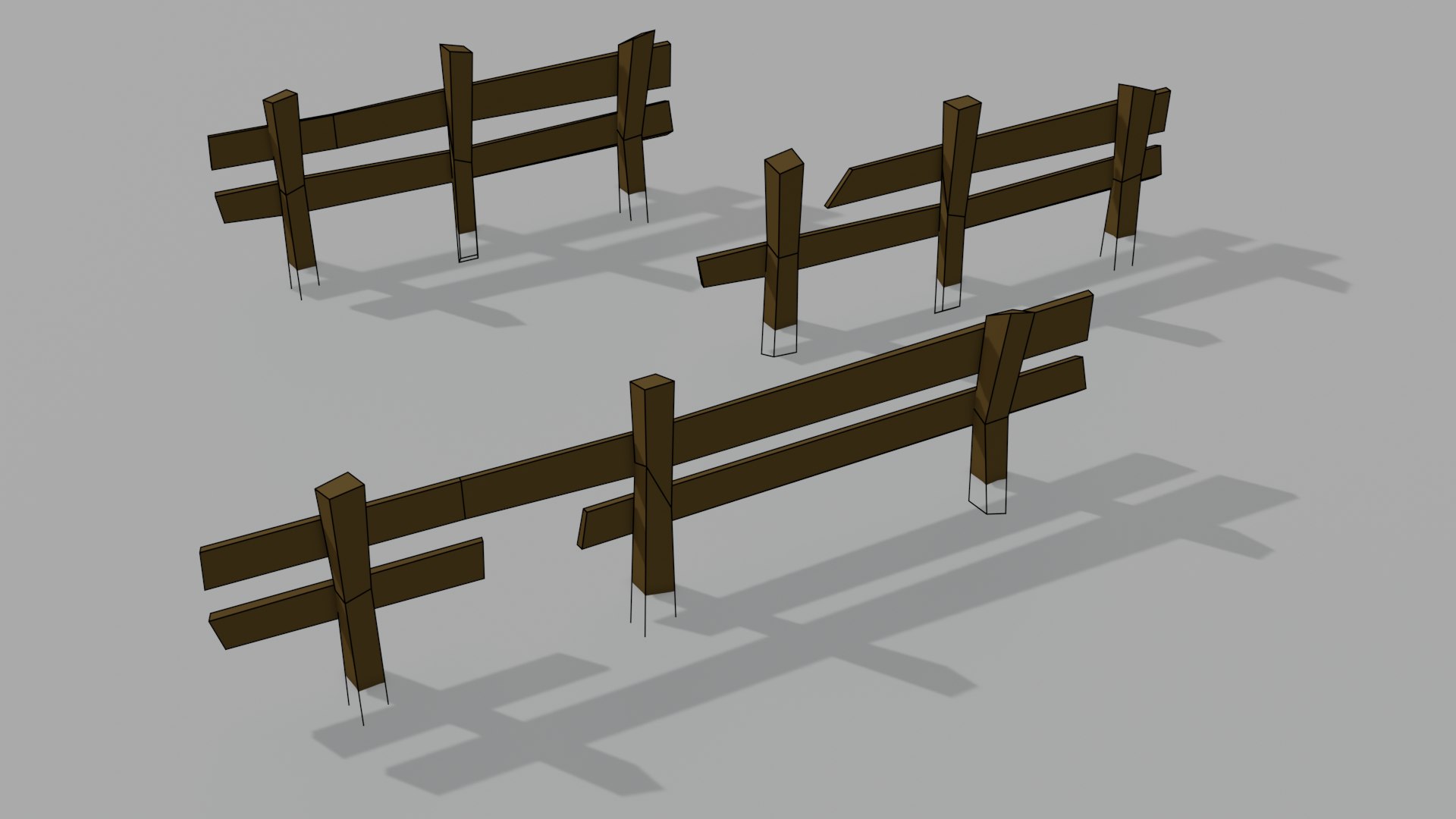 Low-Poly Style Fence model - TurboSquid 1720865