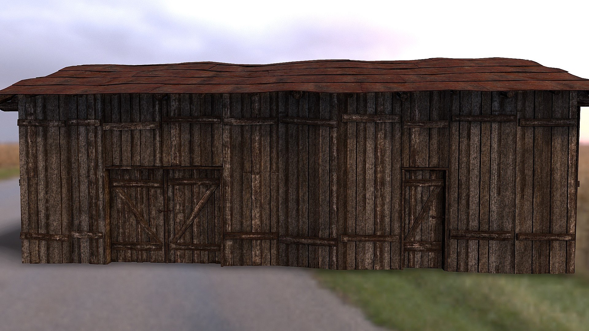 3D Wooden Barn Model - TurboSquid 1237761