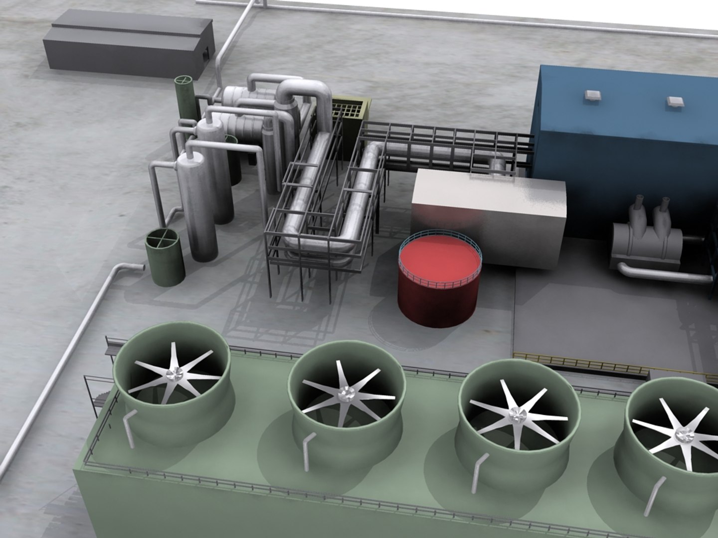 Geothermal Plant 3d Model