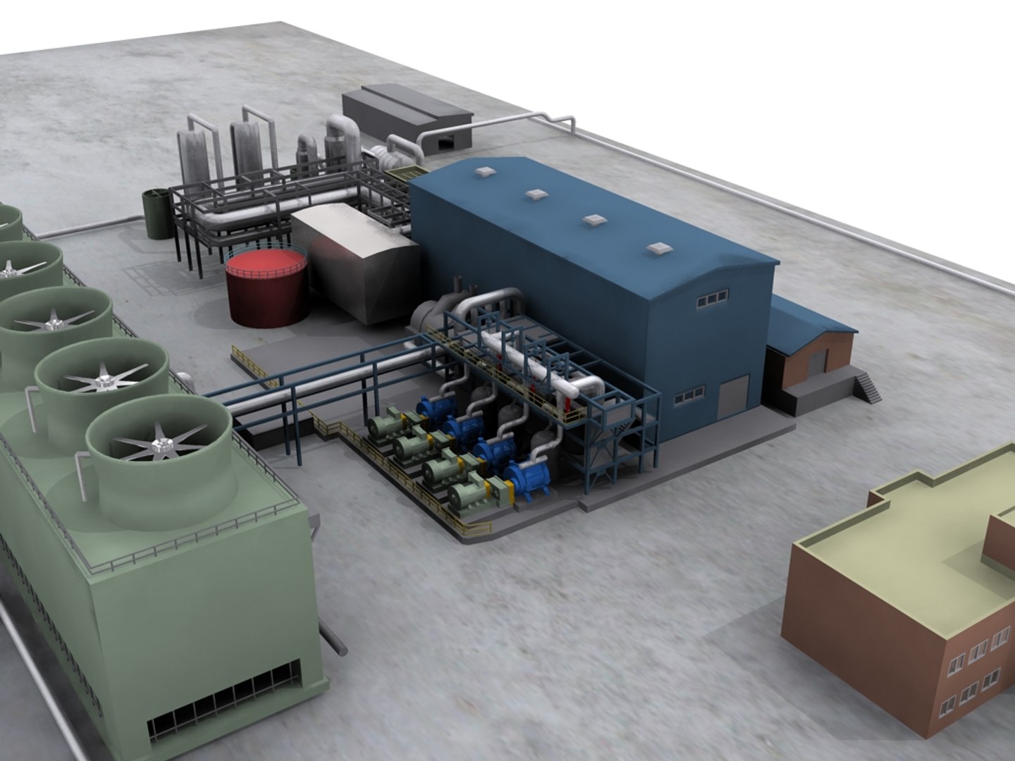 Geothermal Plant 3d Model