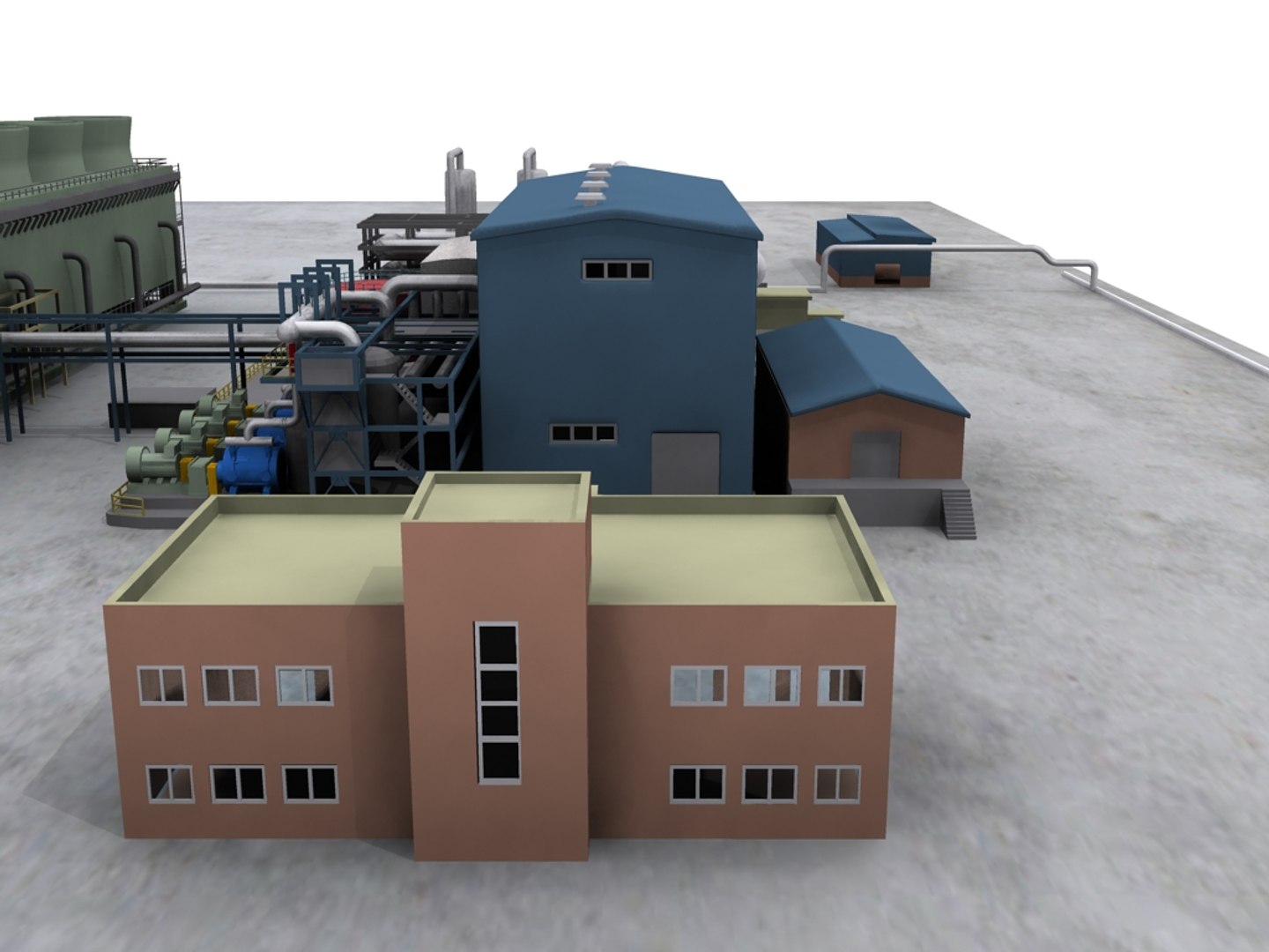 Geothermal Plant 3d Model