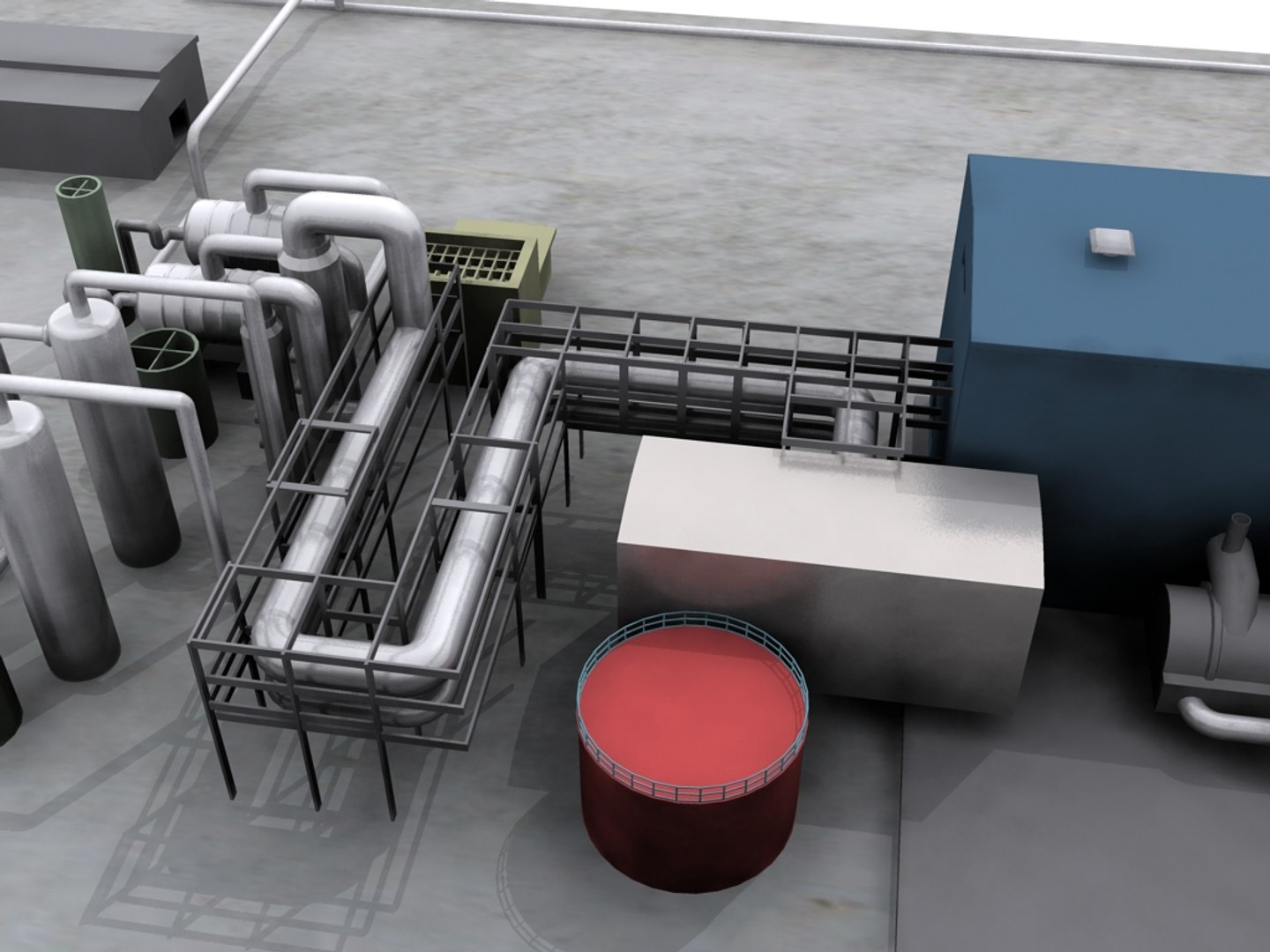 Geothermal Plant 3d Model