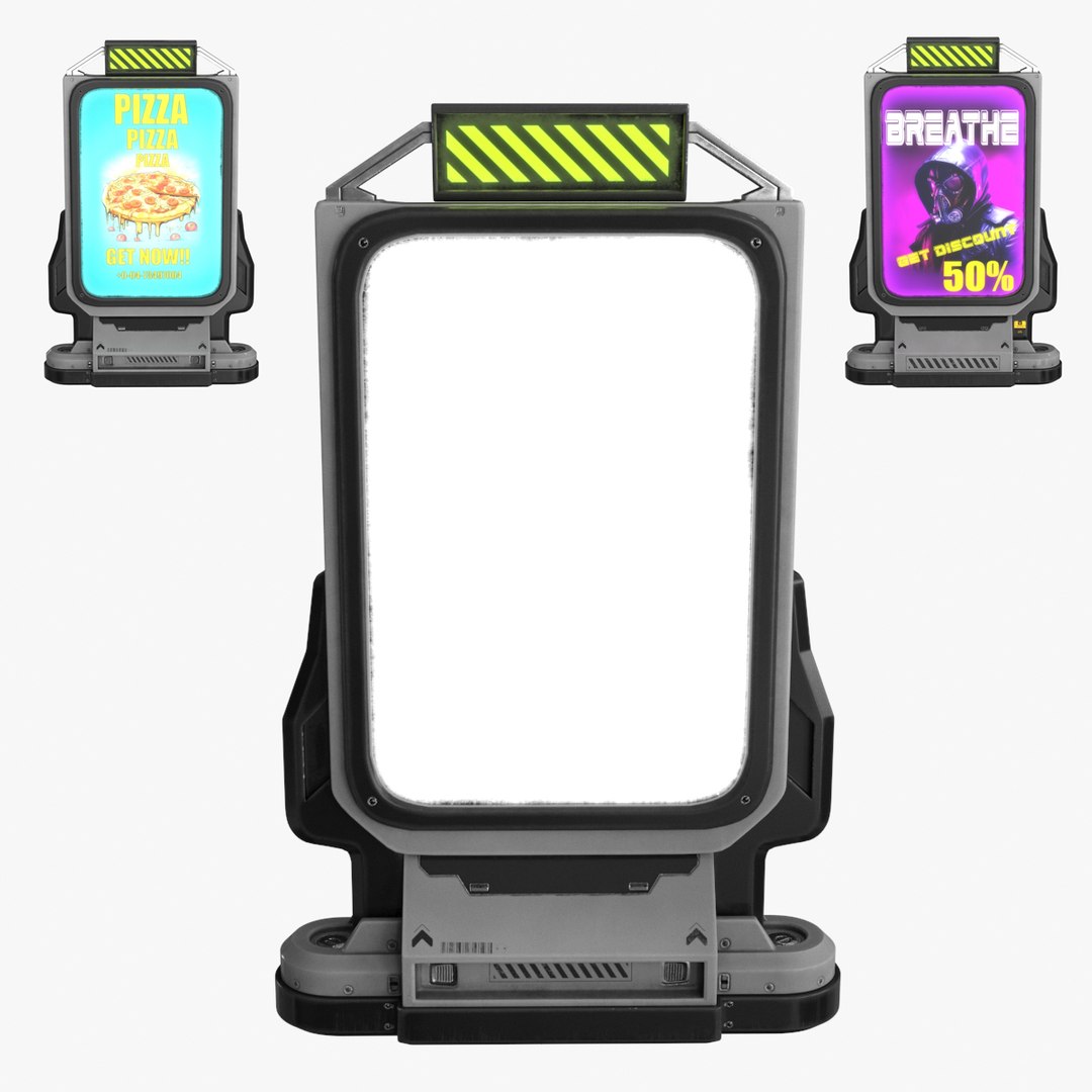 3D Sci-fi Billboard Sign - TurboSquid 2132903