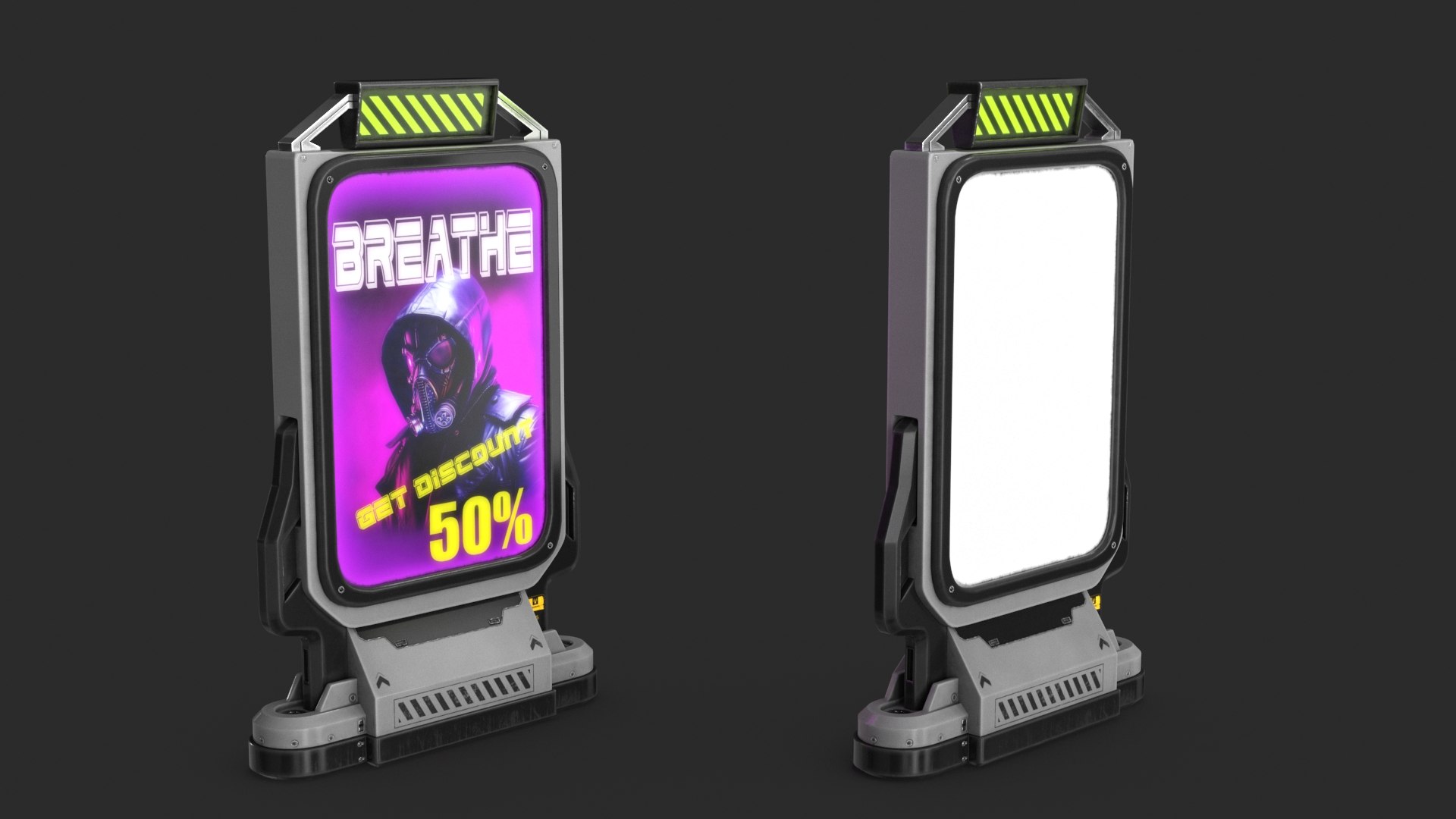 3D Sci-fi Billboard Sign - TurboSquid 2132903