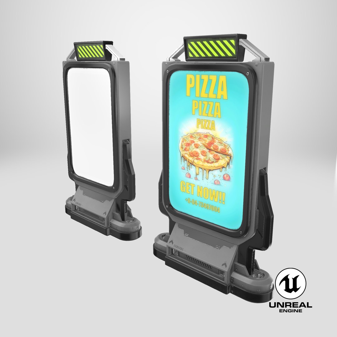 3D Sci-fi Billboard Sign - TurboSquid 2132903