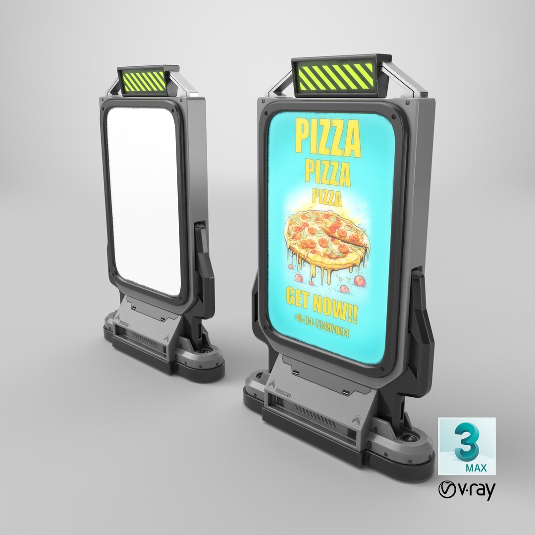 3D Sci-fi Billboard Sign - TurboSquid 2132903