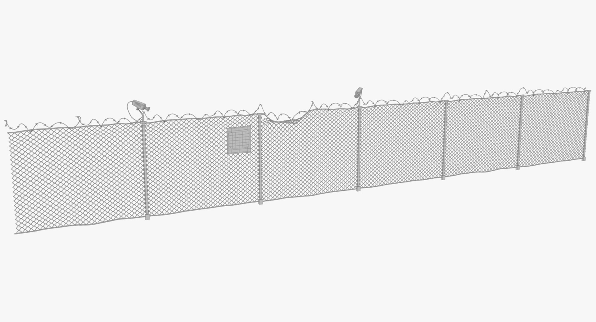 Barbed Wire Fence 3D Model - TurboSquid 1270315