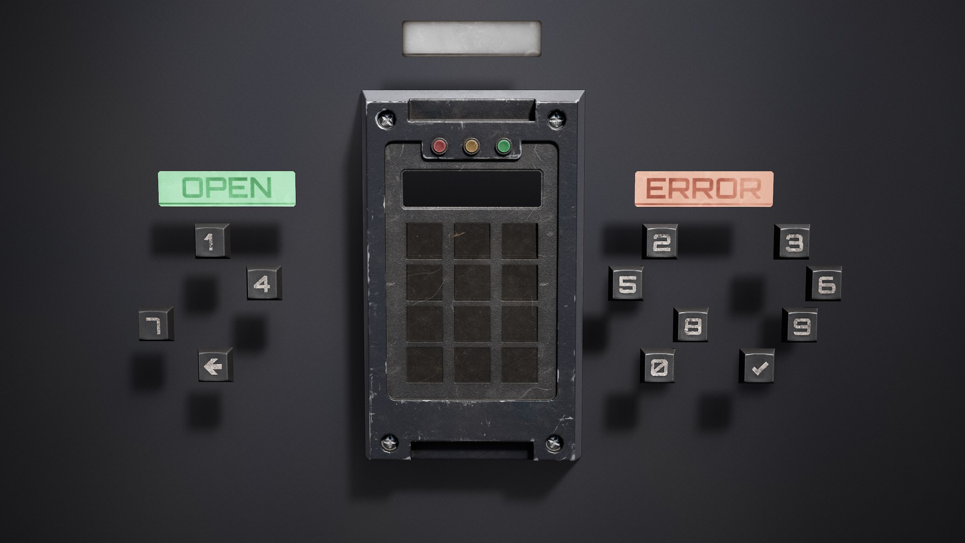 3D Old Keypad Lock - PBR Game Ready Low Poly Model - TurboSquid 2344529